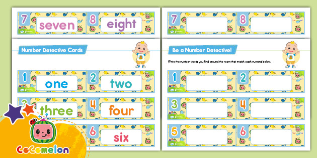 FREE CoComelon: Numbers Read and Write the Room Activity