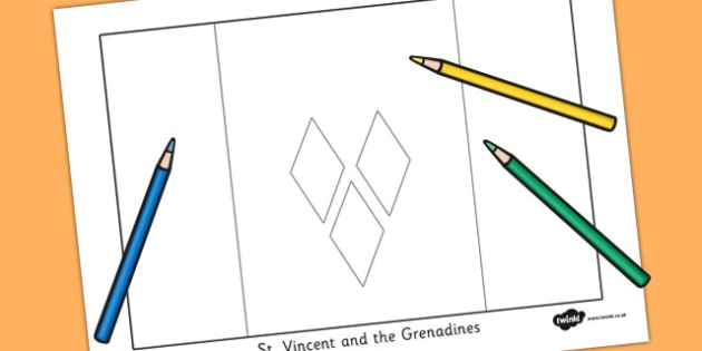 St Vincent and the Grenadines Flag Colouring Sheet - countries