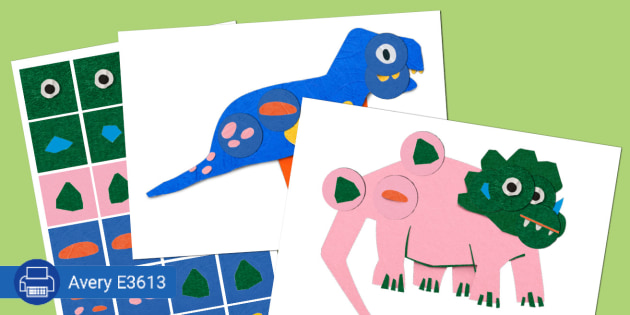 Make a Funny Face - Dinosaur Day - Sticker Activity