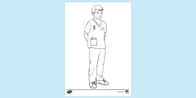 FREE! - Nurse Colouring Sheet | Twinkl (teacher made)