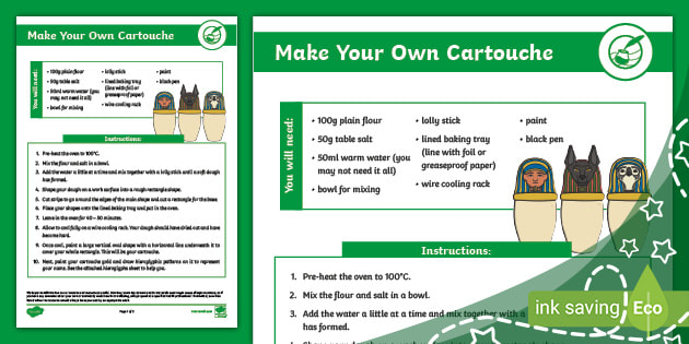 Ancient Egypt: Make Your Own Cartouche Craft Instructions