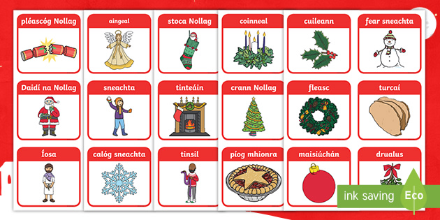 Christmas Aistear Word Mat Gaeilge (teacher made)