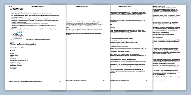 Ofsted Safeguarding Policy