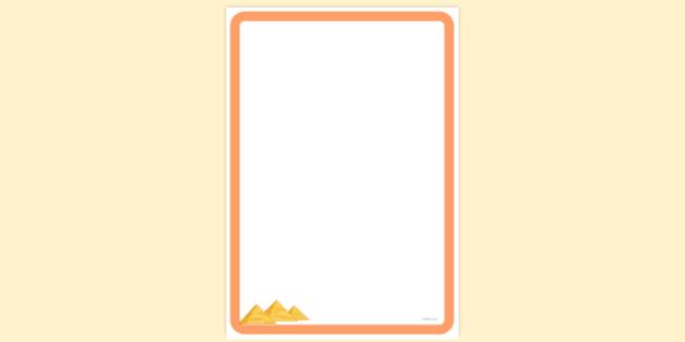 FREE! - * NEW * Pyramids of Egypt Page Border | Page Borders | Twinkl