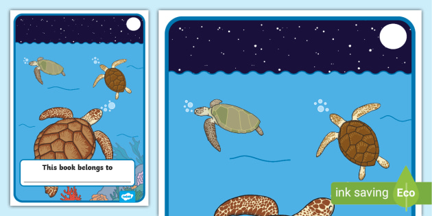 FREE! - Sea Turtle Themed Book Cover (teacher made)
