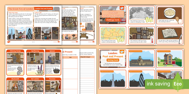 KS1 Great Fire of London: London Past and Present Activity Pack