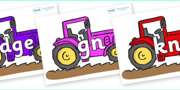 FREE! - Silent Letters on Tractors (teacher made)
