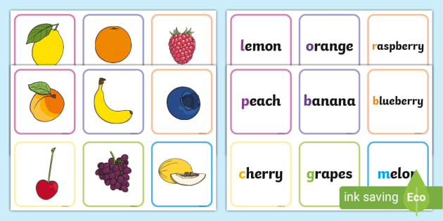 Fruit Matching Word Activity (teacher made)