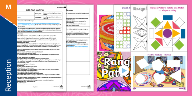 EYFS Rotating and Matching Shapes Rangoli Adult Input Plan