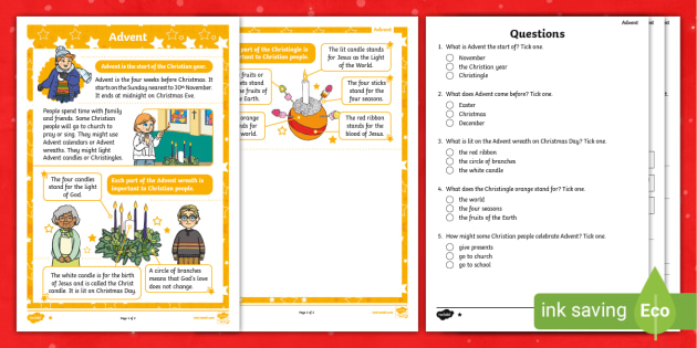Advent Reading Comprehensions | twinkl.com.au