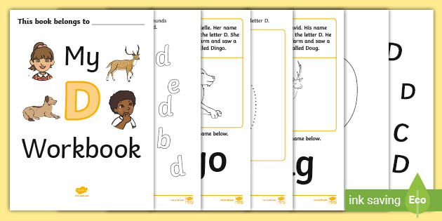 FREE! - My Workbook D uppercase (teacher made)