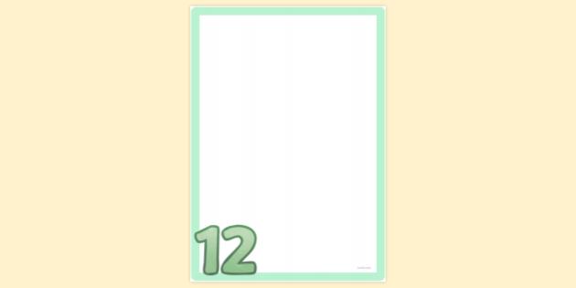 FREE! - Simple Blank Number 12 Page Border | Page Borders | Twinkl
