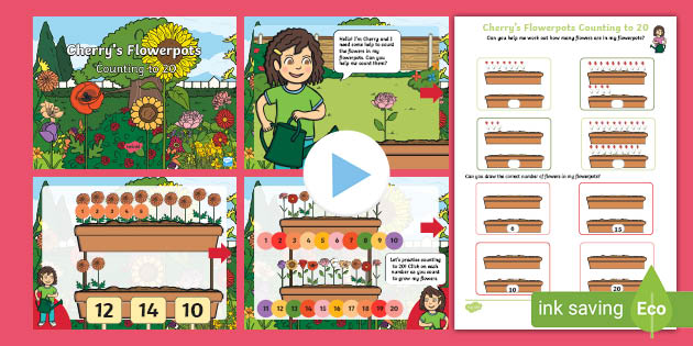 👉 Cherry's Flowerpots Counting to 20 Resource Pack