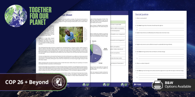 COP26: Social Justice Reading Comprehension Age 11+