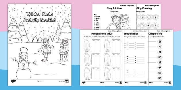 First Grade Winter Math Activity Booklet - Teaching Resource Twinkl