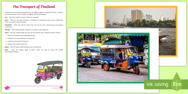 The Transport of Thailand Display Posters (teacher made)