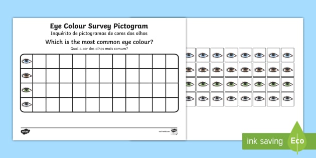 Eye Colour Survey Pictogram English/Portuguese