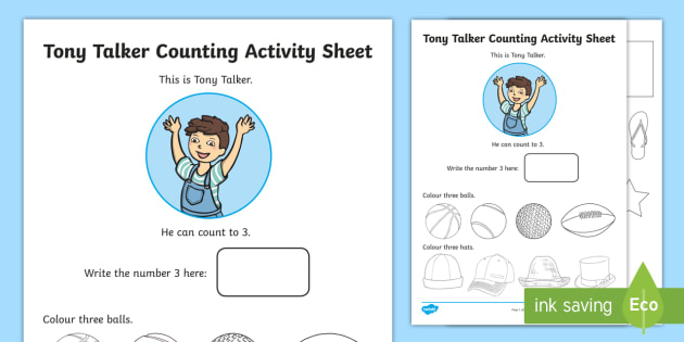Tony Talker Counting Worksheet (teacher made)