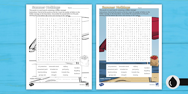 Summer Holidays Word Searches | twinkl.com.au