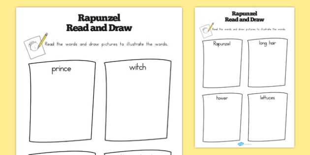 Rapunzel Read and Draw Worksheets