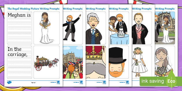 The Royal Wedding Simple Sentence Writing Prompt Pictures Activity