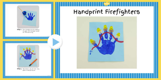 Handprint Firefighters Craft Instructions PowerPoint - craft