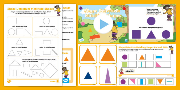 👉 Shape Detectives Matching Shapes Activity Pack