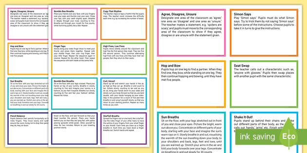 Brain Break Flashcards (teacher made)