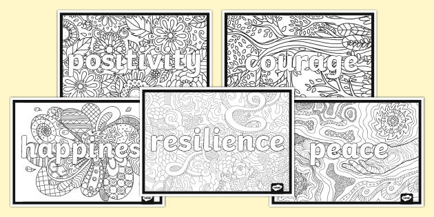 Mental Health Mindfulness Colouring