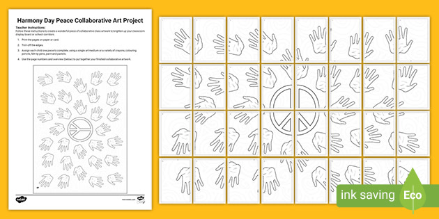 Harmony Day Peace Collaborative Art Project (teacher made)