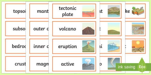 Extreme Earth Word Cards
