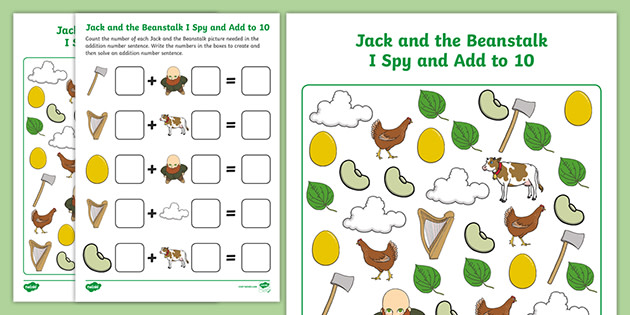 👉 Jack and the Beanstalk I Spy and Add to 10