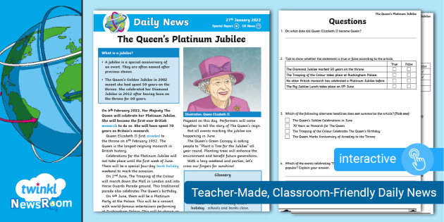 Interactive PDF: Daily NewsRoom Story - The Queen's Platinum Jubilee (ages