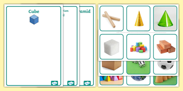 3d shape everyday objects worksheet