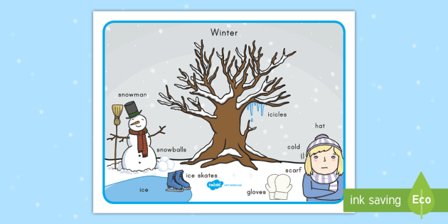 Winter Scene Word Mat (teacher made)