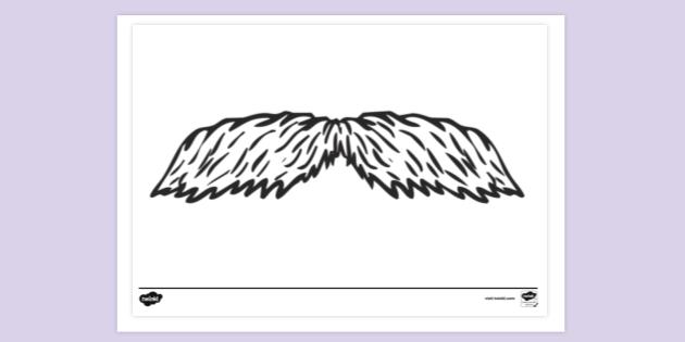 FREE! - Small Moustache Colouring Sheet (teacher made)