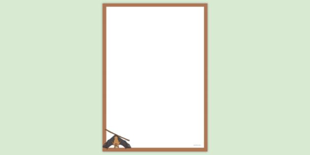 Simple Blank Bat Hanging Upside Down Page Border