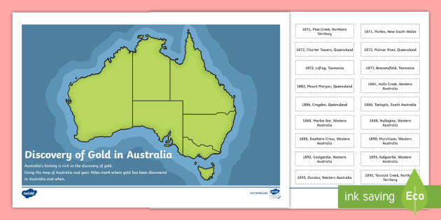 Discovery of Gold in Australia Mapping Activity Worksheet / Worksheet