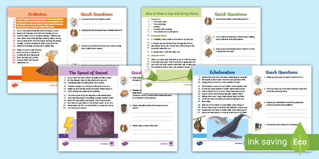 LKS2 60-Second Reads: The Science of Sound Activity Pack