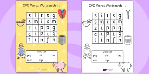CVC Wordsearch i - word search, word games, find the word, CVC