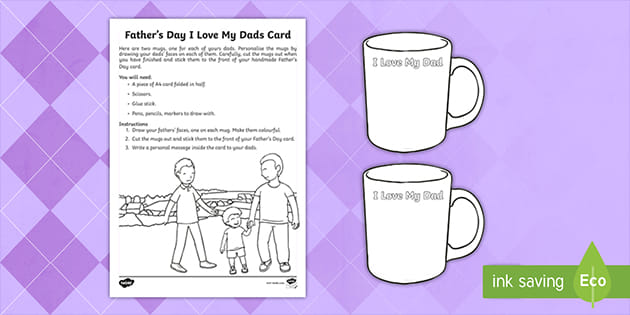 KS1 Fathers Day I Love My Dads Card