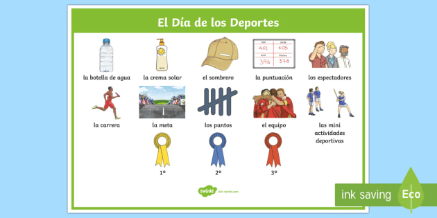 Sports Day Word Mat-Spanish
