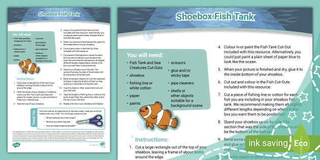 Shoebox Fish Tank Craft Activity (teacher made)