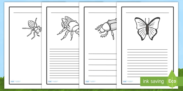 Minibeasts Writing Frame - minibeasts, writing frame, page