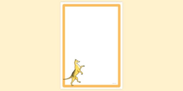 Rampant Tasmanian Tiger Page Border | Page Borders | Twinkl