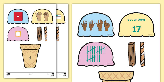 FREE! - Representing Numbers 1 to 20 Ice Cream Themed Matching Activity
