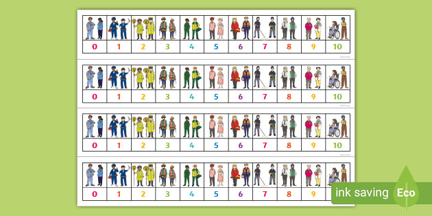 People Who Help Us Number Track (1-10) (teacher made)