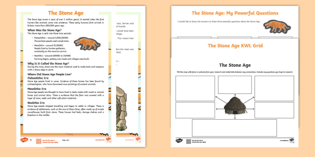 KS2 The Stone Age Research Activity Pack (teacher made)