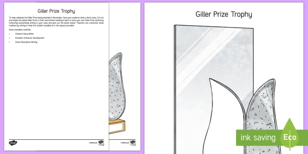 Giller Prize Trophy Worksheet / Worksheet