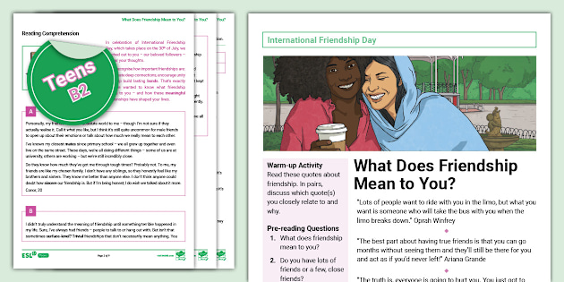 Friendship Reading Passages | twinkl.com.au